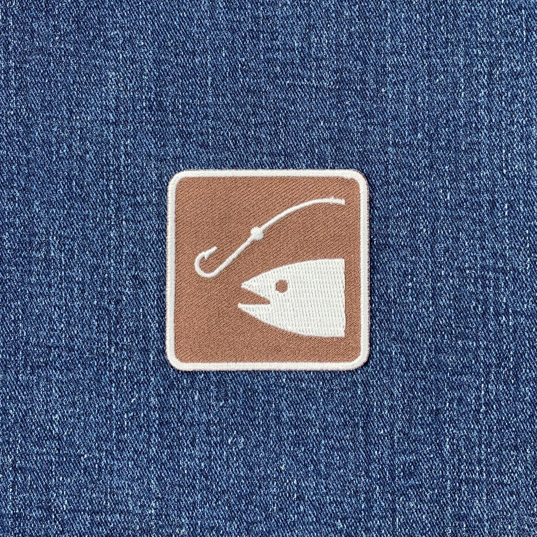 Fishing Patch - Embroidered Fish & Hook Sign Badge 2" (iron On) - Etsy