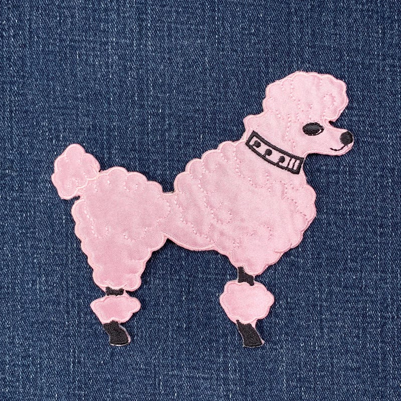 Black Poodle Applique Patch - Etsy