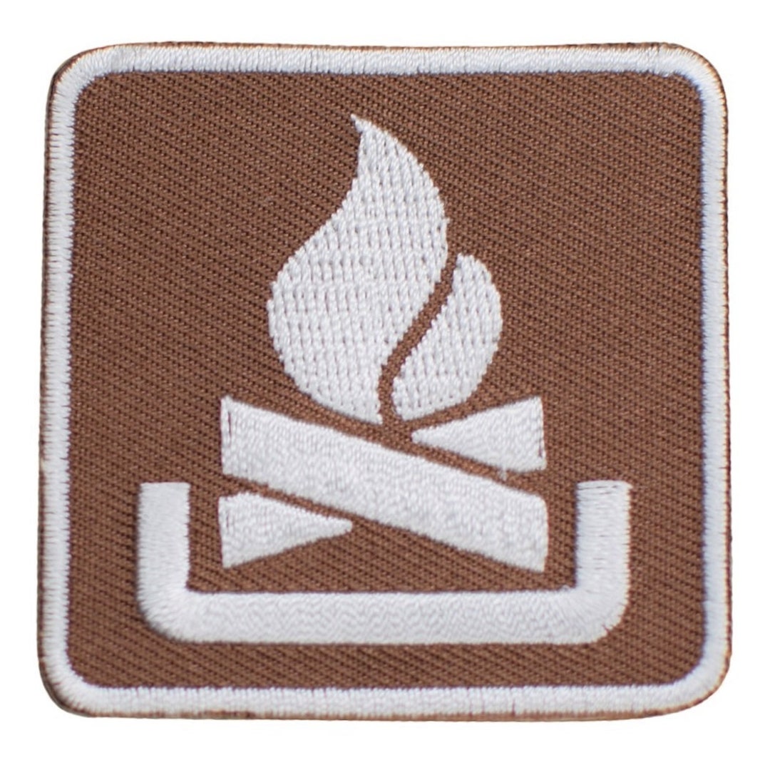 Camp Fire Applique Patch Park Sign Recreational Activity Badge 2 iron ...