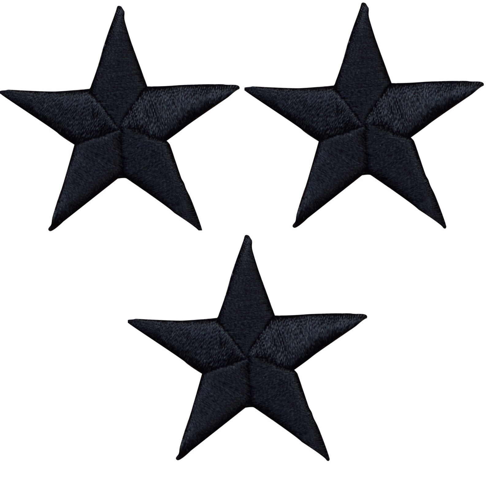 Star Applique Patch Black 2.25 3-pack Iron On | Etsy