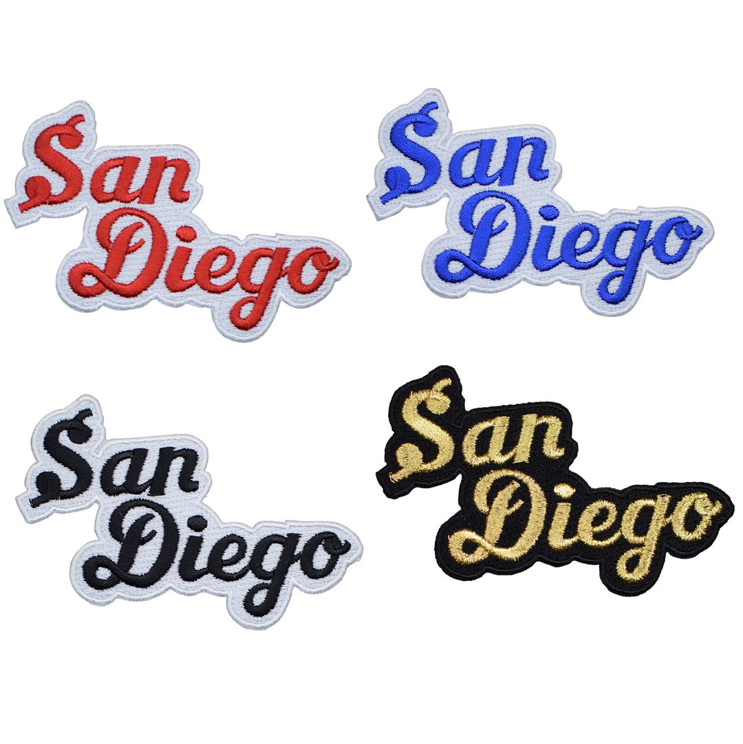 San Diego Patch Set - California, CA SD Script Badge 4" (4-pack, Iron ...