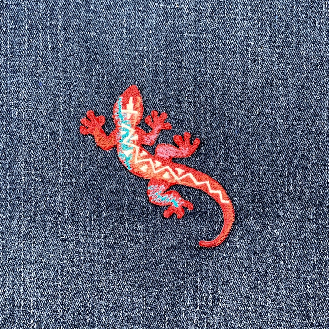 Southwest Lizard Applique Patch - Embroidered Desert Reptile Badge 3 ...