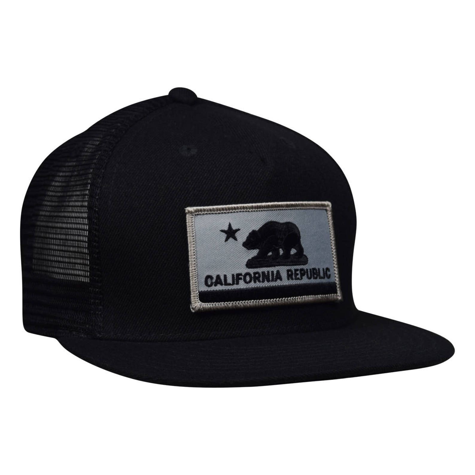 California Republic Hat Black Trucker Snapback Cap - Etsy