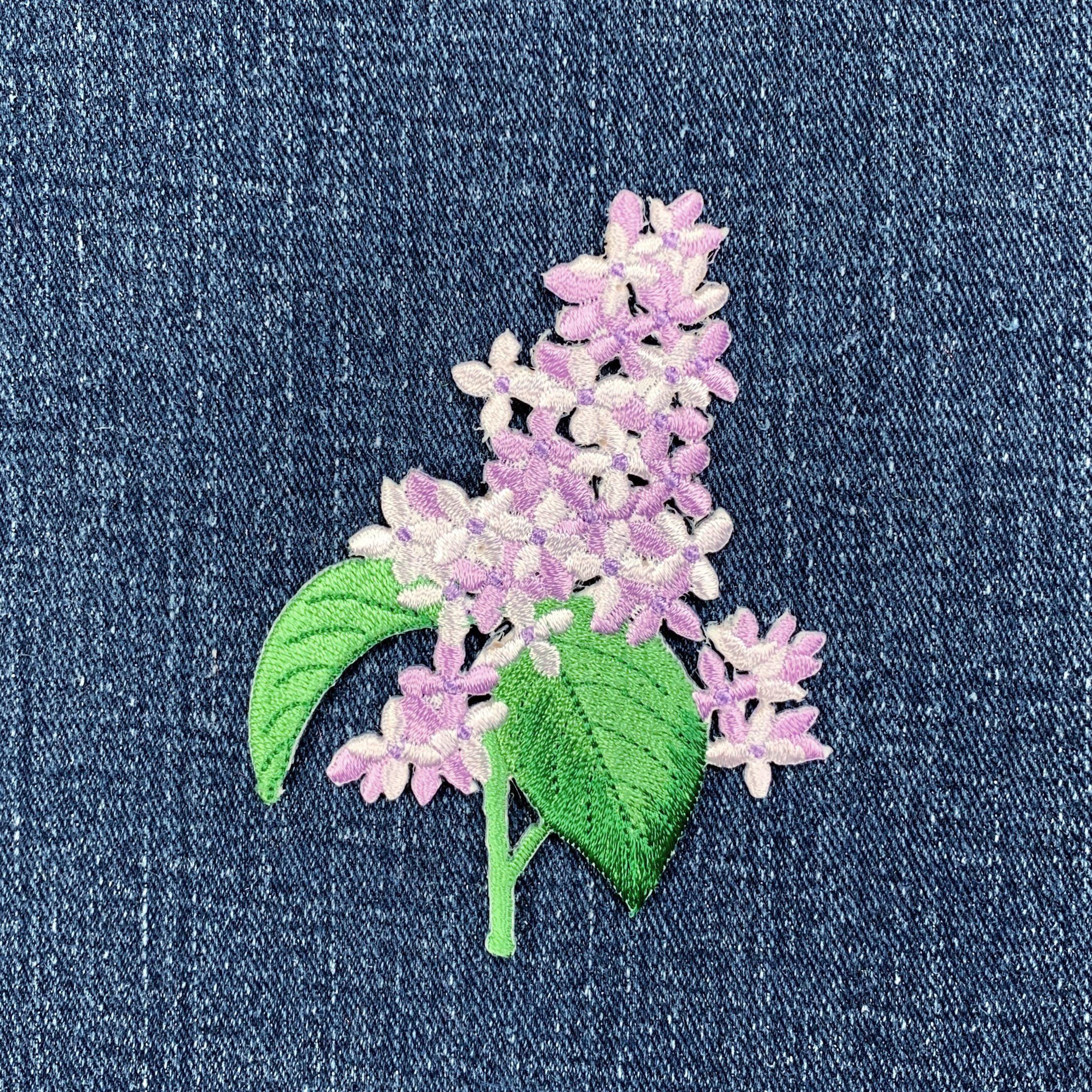 Lilac Applique Patch - Flower Gardening Spring Embroidered Badge 3.25 ...
