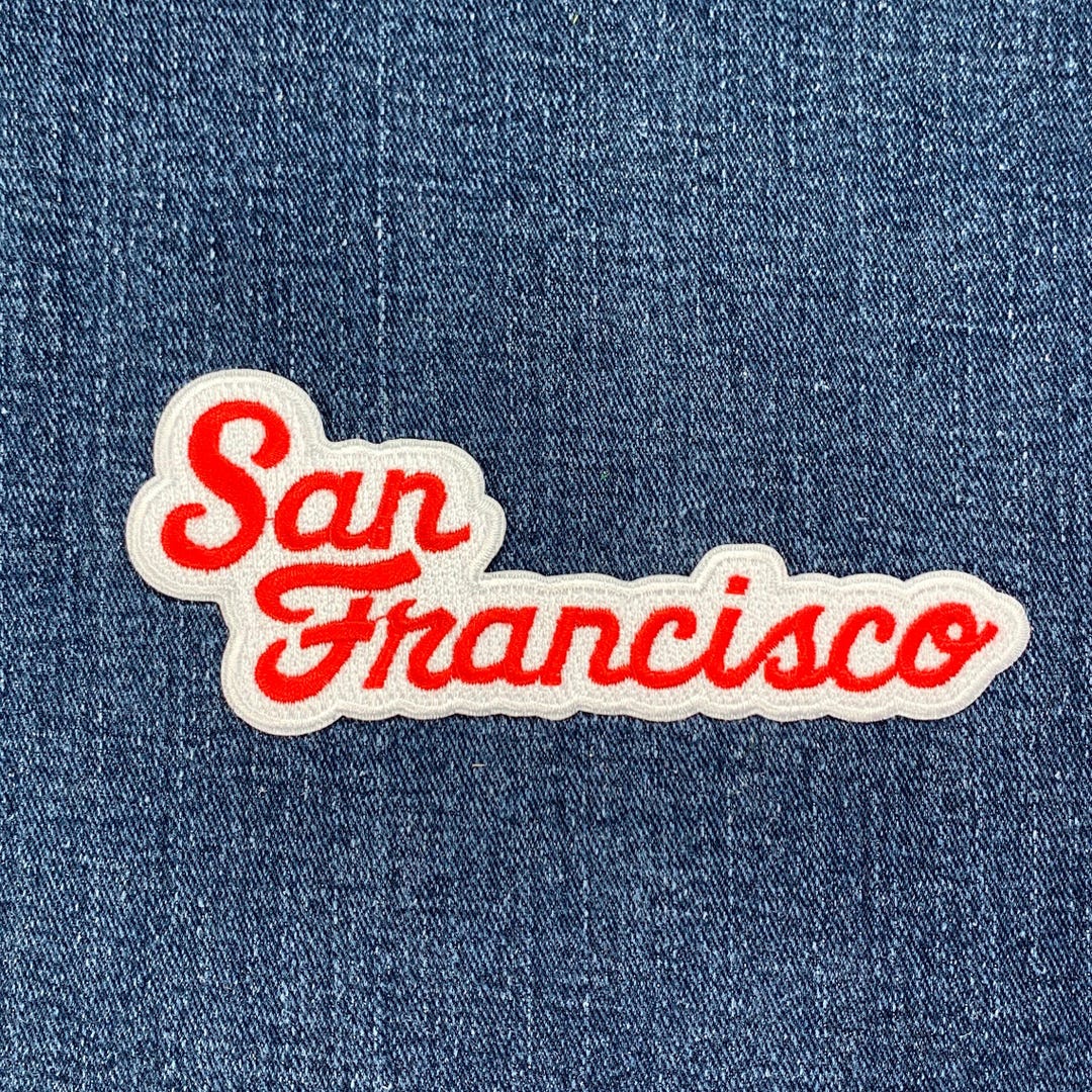 San Francisco Patch - California, Red/white Script Badge 4-5/8" (iron ...