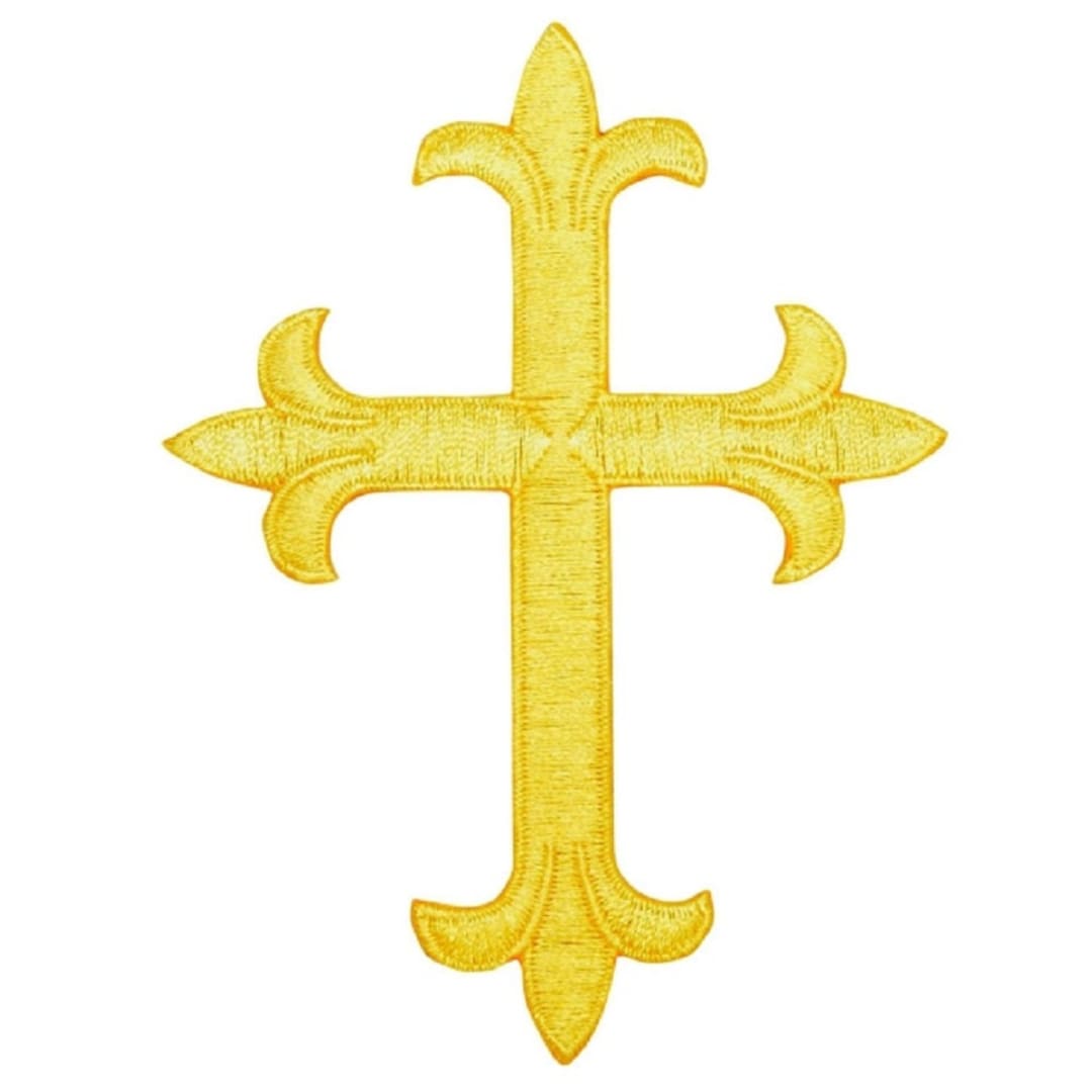 Large Cross Applique Patch - Yellow, Christian, Jesus, Religious Badge ...