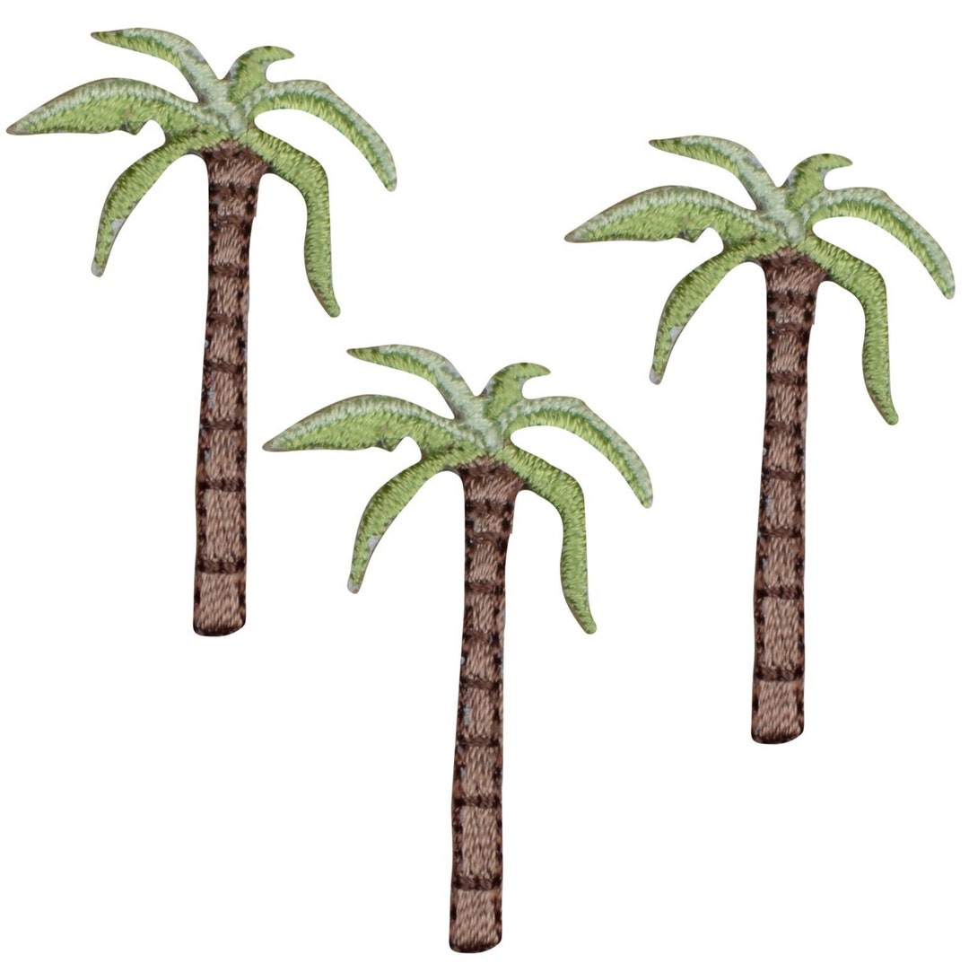 Palm Tree Applique Patch - Tropical Island Badge 1.5" (3-pack, Iron On ...