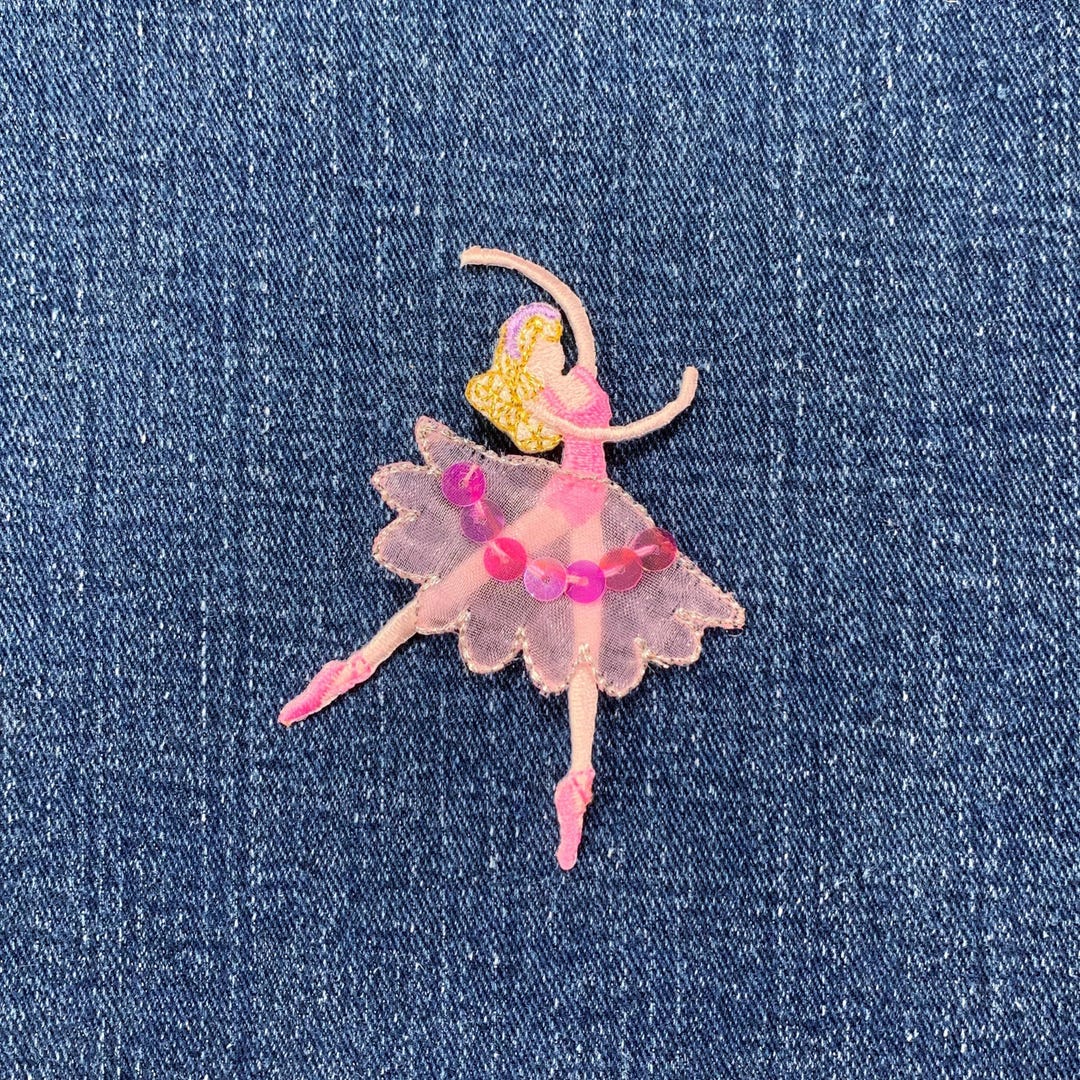 Sequin Ballerina Applique Patch - Embroidered Ballet Dancer Badge 3 ...