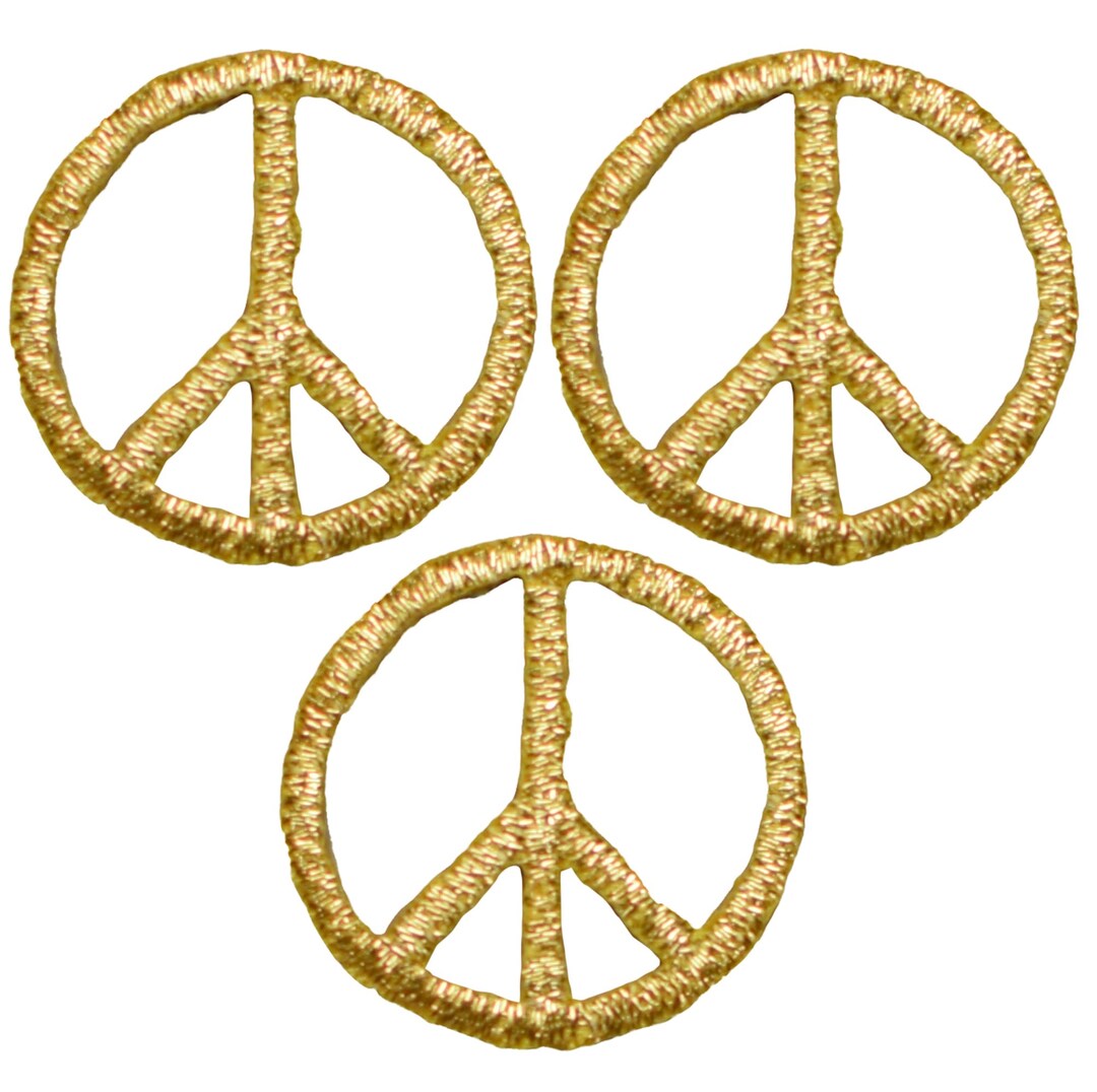Mini Peace Sign Patch Applique Gold 1 3-pack, Iron On - Etsy