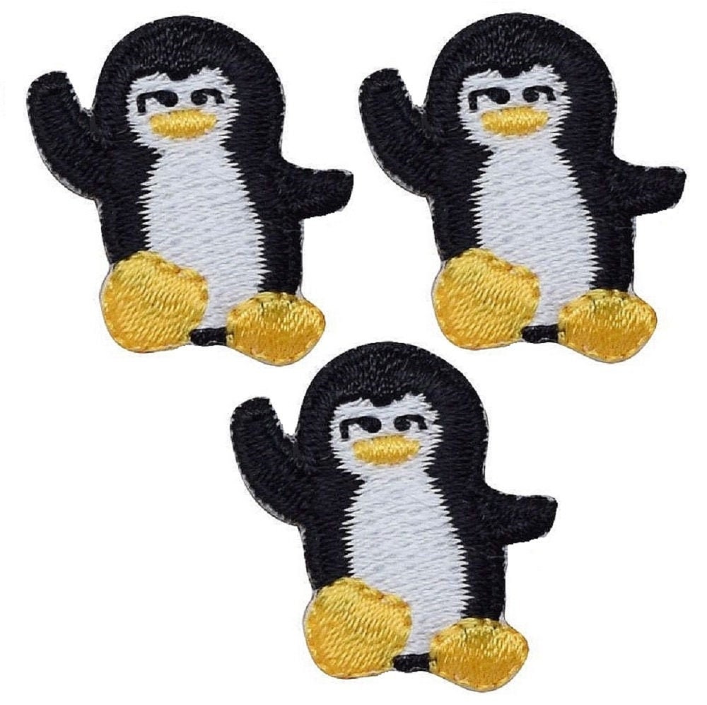 Mini Penguin Applique Patch Waving Bird Badge 7/8 | Etsy