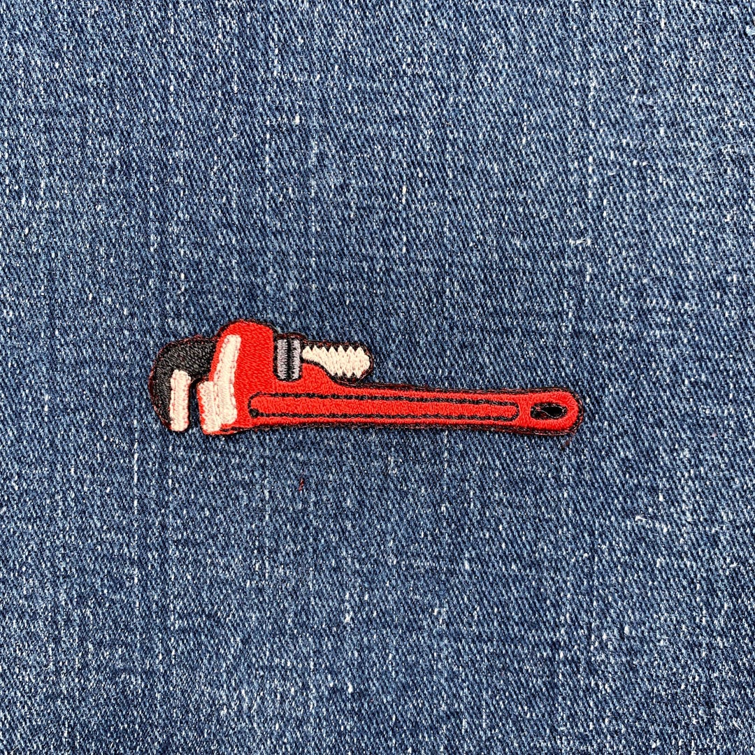 Pipe Wrench Plumber Applique Patch - Embroidered Plumbing Construction ...