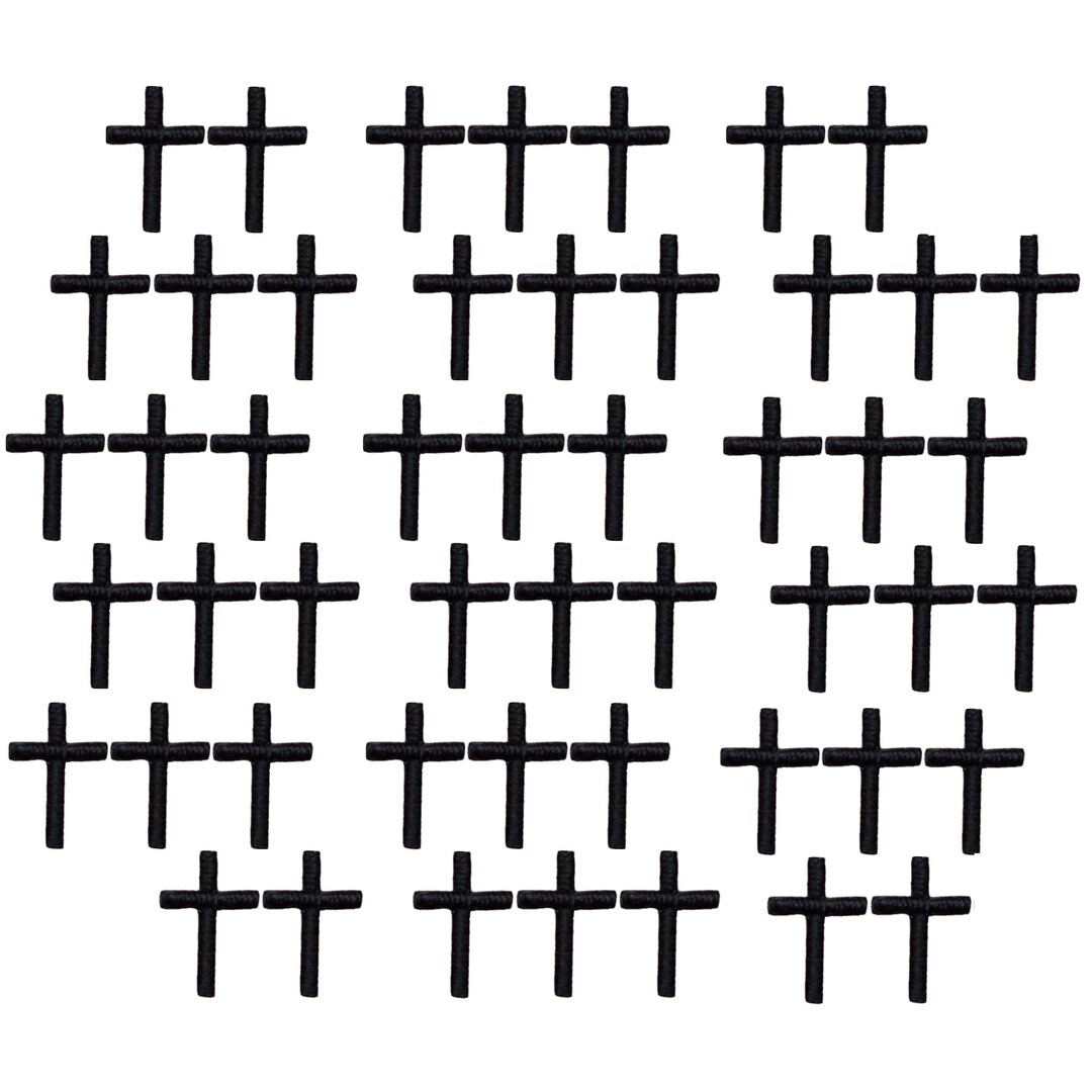 50-pack Mini Black Cross Applique Patch Jesus Christian Baptism 1/2 ...