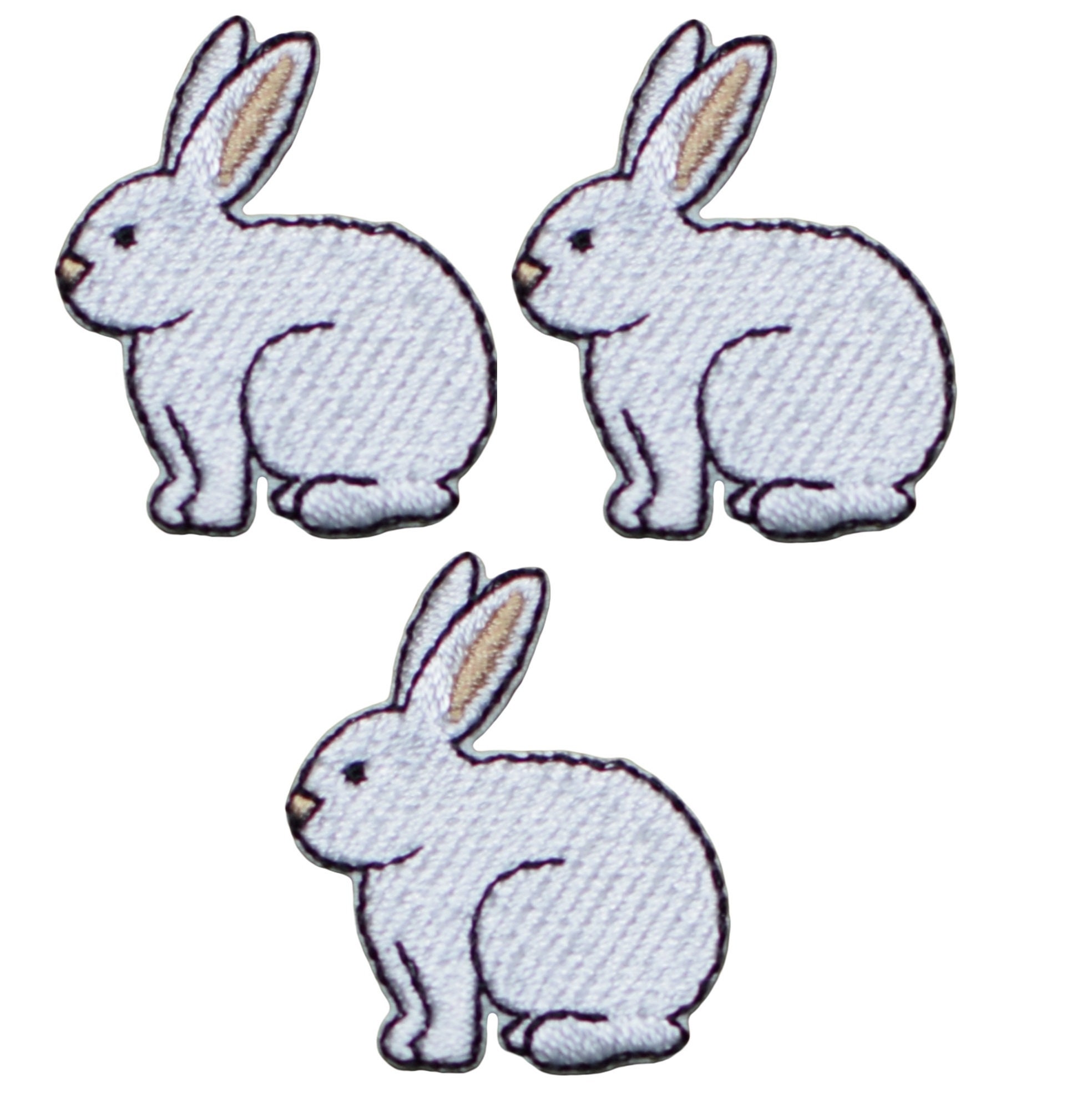 3-pack Bunny Rabbit Applique Patch - Mini Embroidered Animal Badge 1 ...