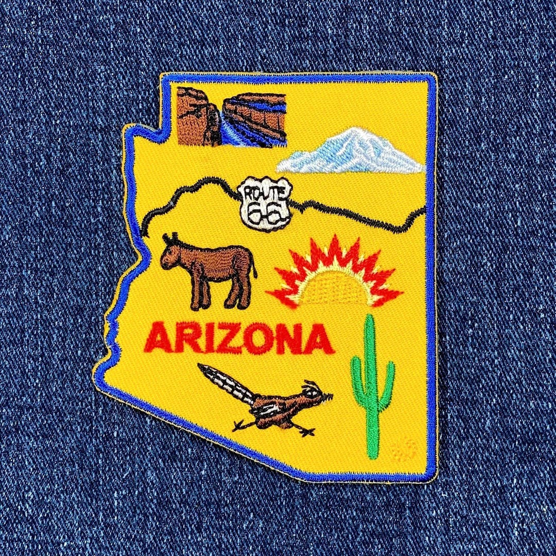 Embroidered Arizona Map Patch: Route 66 Grand Canyon Badge - Etsy