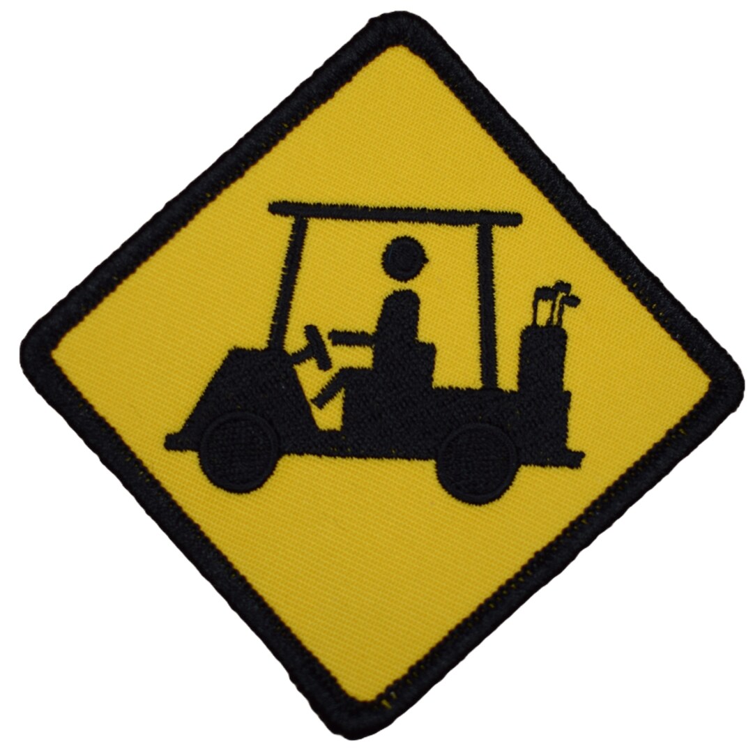 Large Golf Cart Crossing Patch - Golf Course Road Sign Badge 3-5/8 ...
