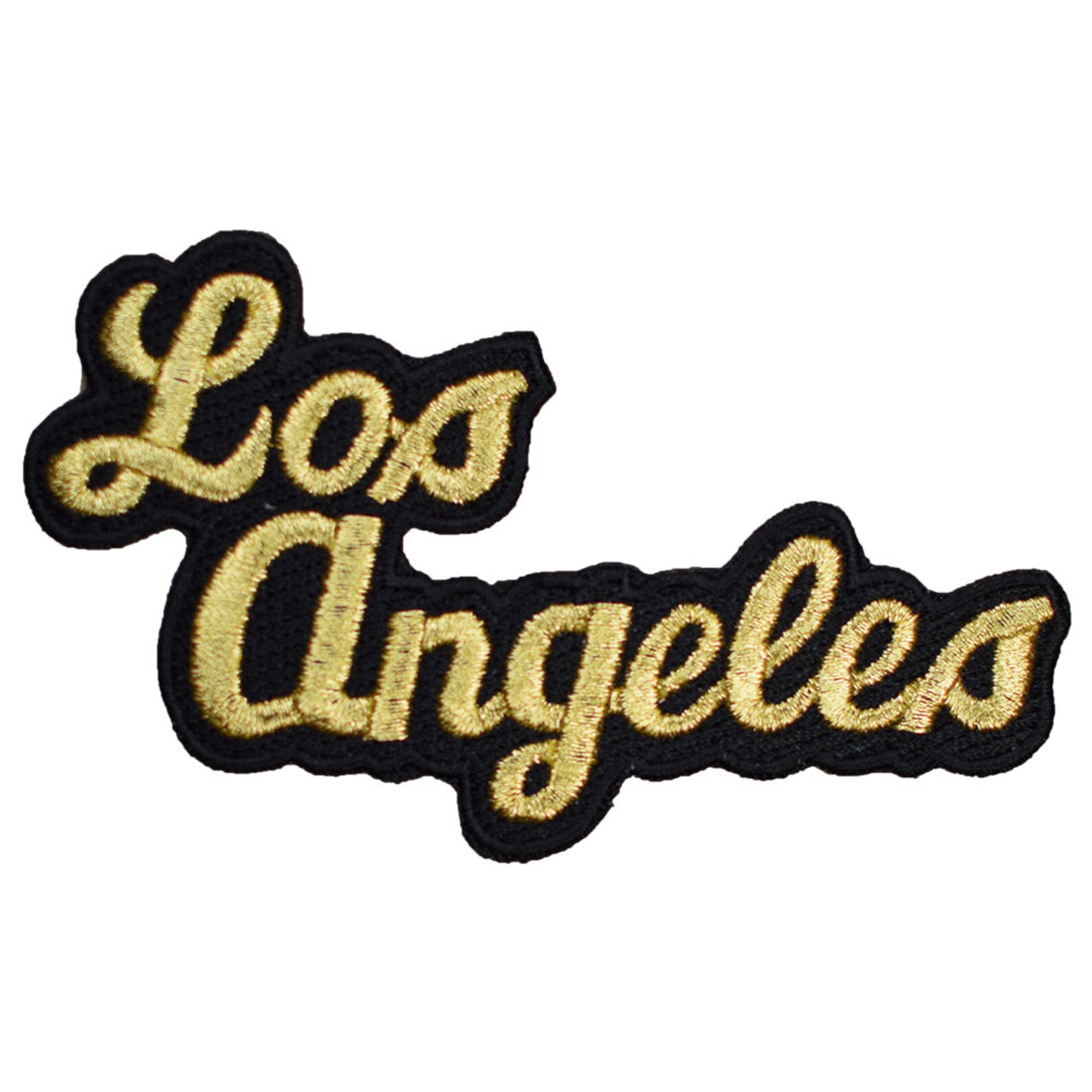 Los Angeles Patch - Embroidered Metallic Gold & Black California Badge ...