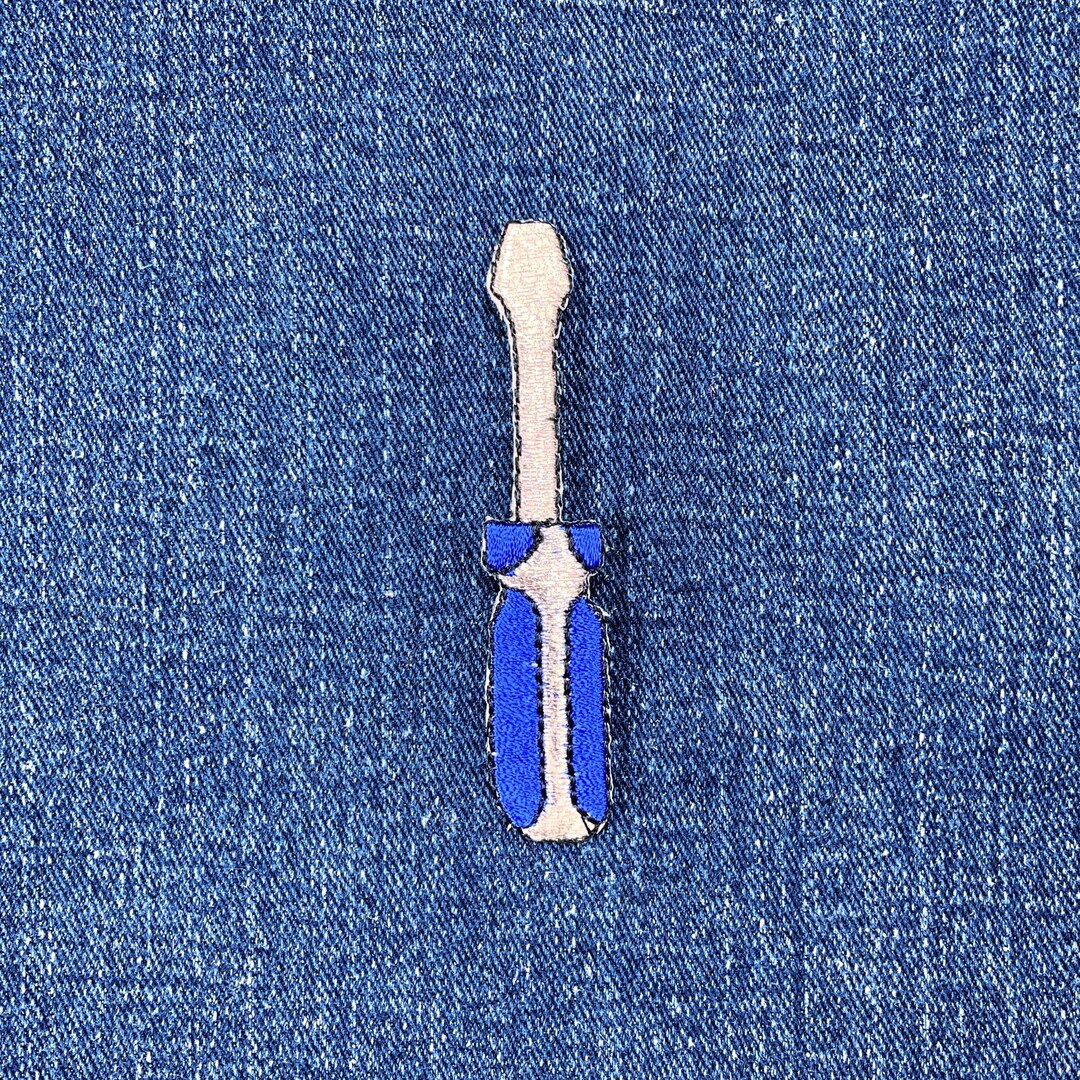 Screwdriver Applique Patch - Embroidered Handyman Mechanic Construction ...