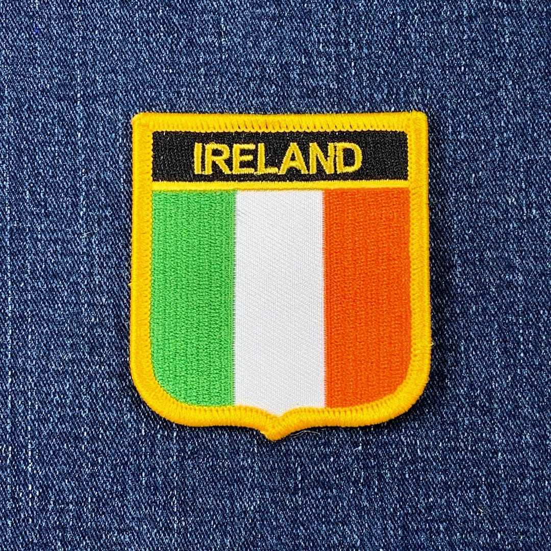 Ireland Patch - Embroidered Tricolour Flag Shield Badge 2.75" (iron On ...