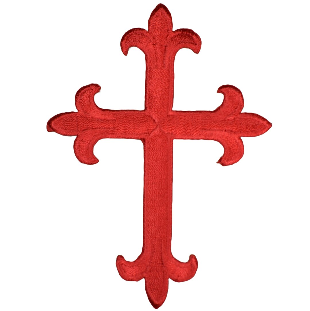 Large Cross Applique Patch - Red Christian Jesus Baptism Church Badge 4 ...