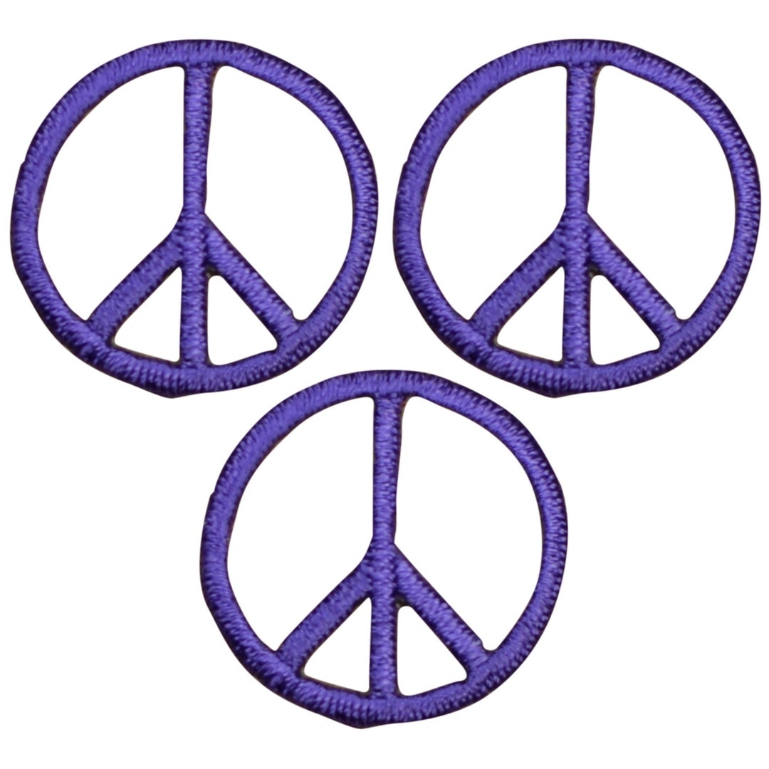 Mini Peace Sign Patch Applique - Purple 1" (3-pack, Iron On) - Etsy
