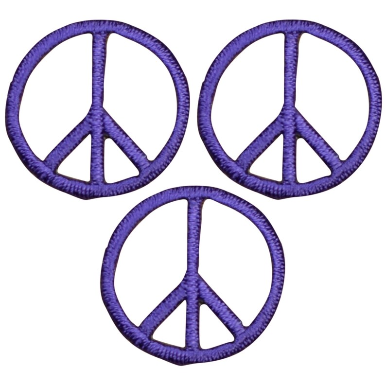 Mini Peace Sign Patch Applique Purple 1 3-pack Iron - Etsy