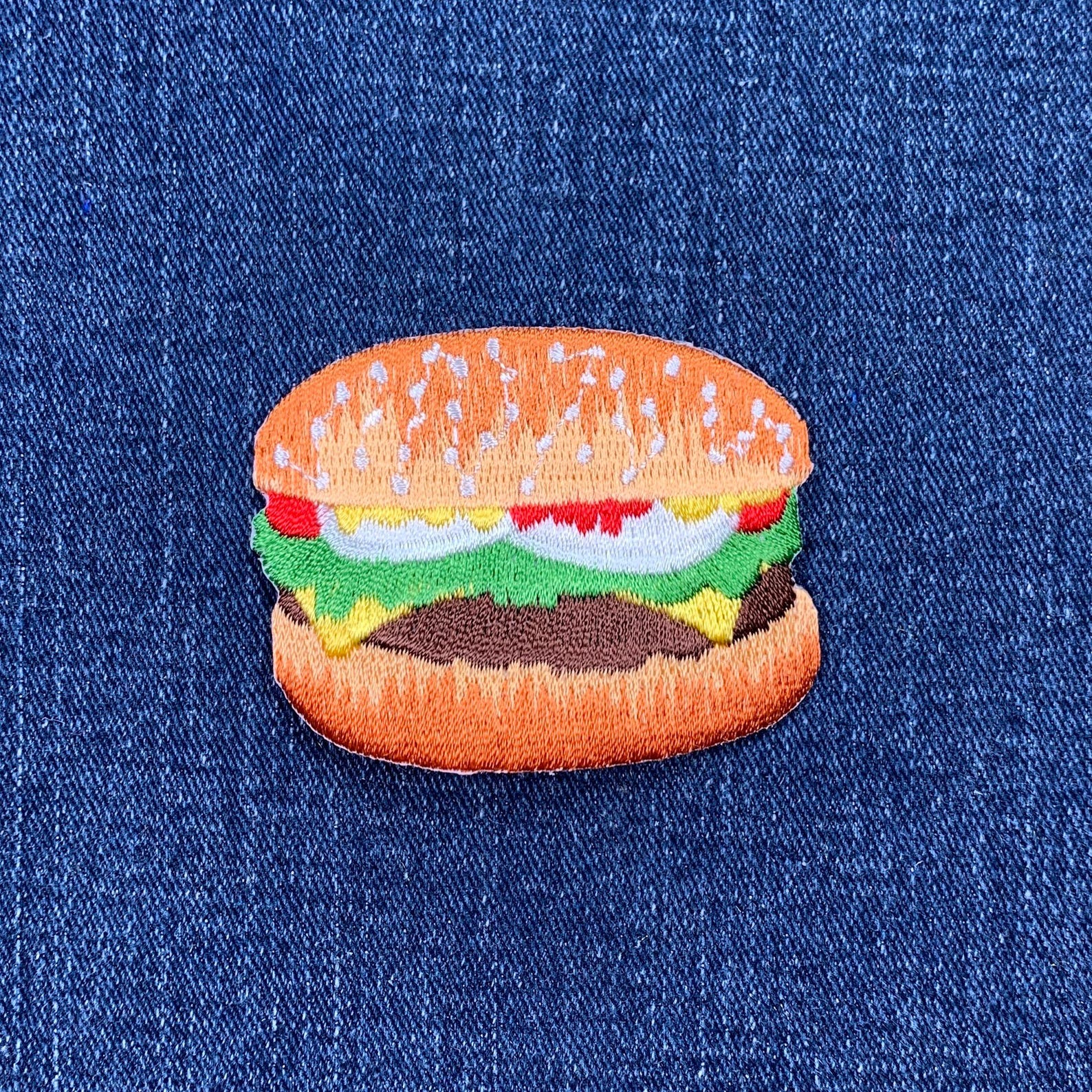Cheeseburger Applique Patch - Hamburger, Burger, Cheese, Bun 2-3/8 ...