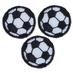 Mini Soccer Ball Applique Patch - Sports Athletic Badge 7/8" (3-pack ...