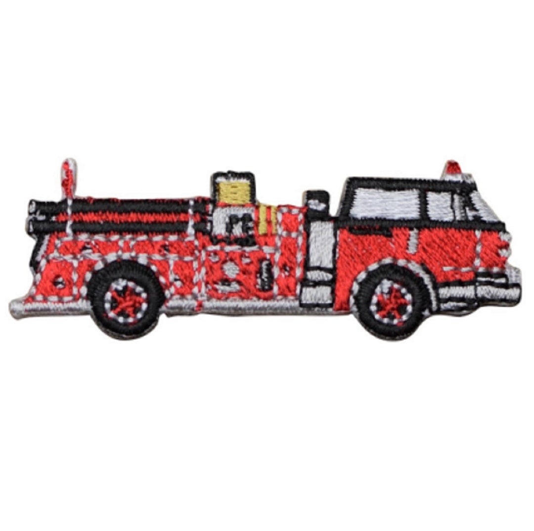 Fire Truck Applique Patch Firefighter Fire Engine Badge - Etsy