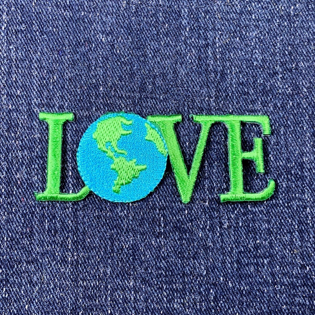 Love Earth Applique Patch - Embroidered Earth Day Badge 2-5/8" (iron On ...