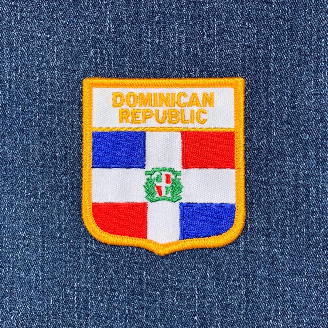 Dominican Republic Patch - Flag Shield Embroidered Badge 2.75" (iron or ...