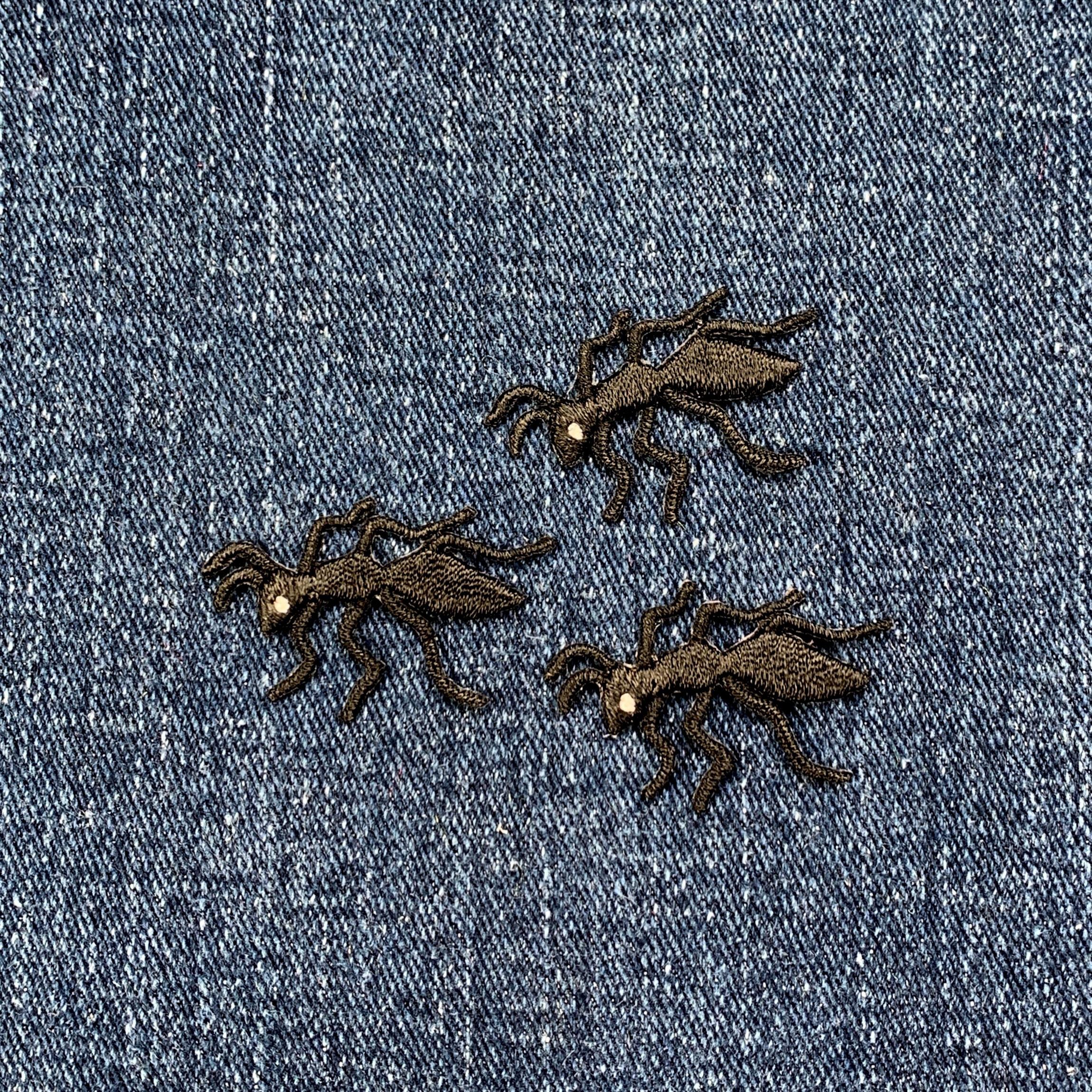 Mini Black Ant Applique Patch - Insect Bug Badge 1.25" (3-pack, Iron On ...