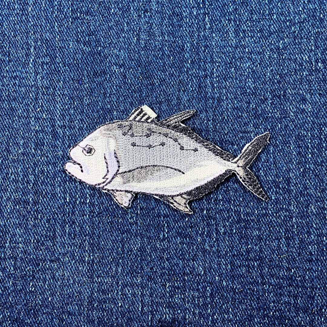 Giant Trevally Applique Patch - Kingfish Ulua Ronin Jack Embroidered ...