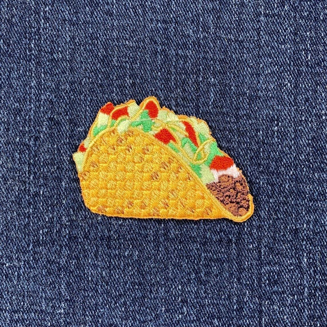 Taco Applique Patch - Embroidered Mexican American Food Badge 2-1/8 ...