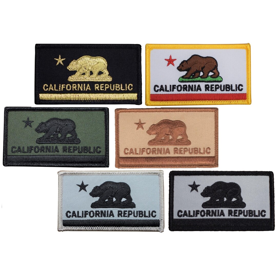 California Flag Patch Set - CA Republic Embroidered Badge 3.25" (6-pack ...