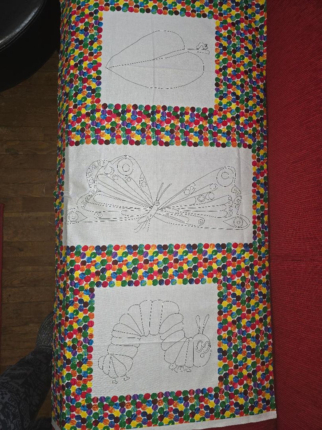 The Very Hungry Caterpillar Fabric Panel: Eric Carle Coloring Cotton ...