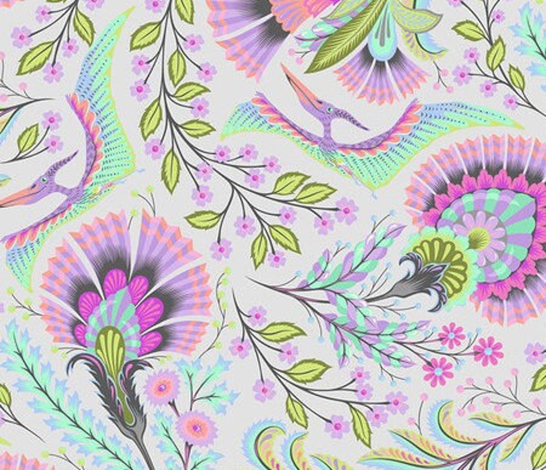 Tula Pink Wing It in Mist Roar for Free Spirit Fabrics; 100% Woven ...