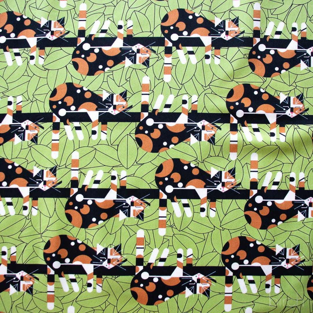 Charley Harper Organic Cotton Fabric: Limp on a Limb Poplin - Etsy