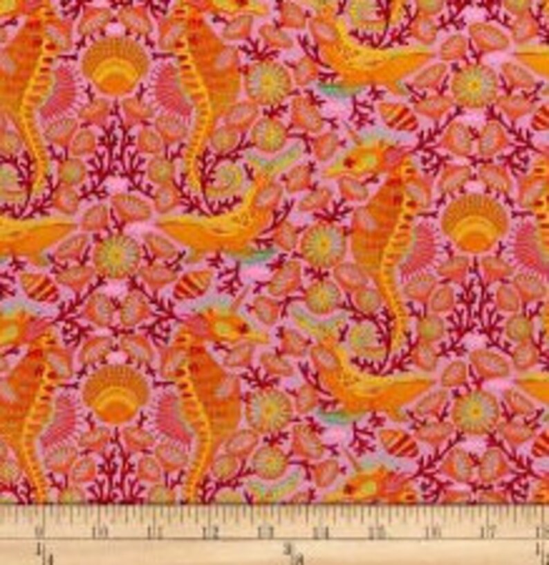 Tula Pink Zuma Sea Stallion in Glowfish 1 FAT QUARTER 18 X | Etsy