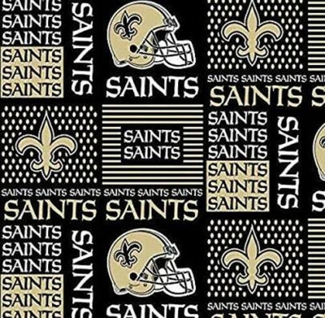 New Orlean Saints Fabric Traditions; 100% Woven Cotton Quilting Fabric ...