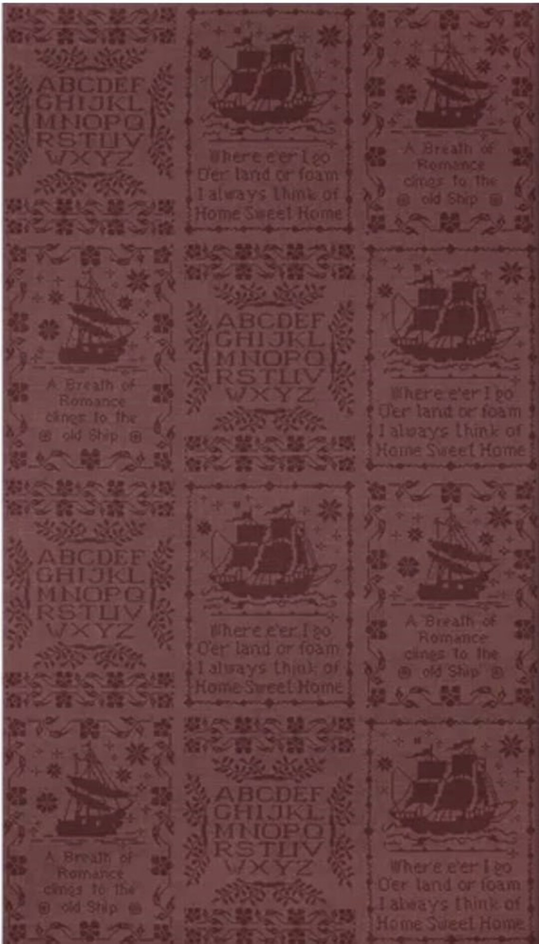 Moda Sampler in Rhubarb Threads That Bind by Blackbird Designs: Panel ...