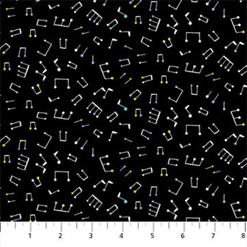 Band Practice Musical Notes Figo Fabrics 100% Woven Cotton | Etsy