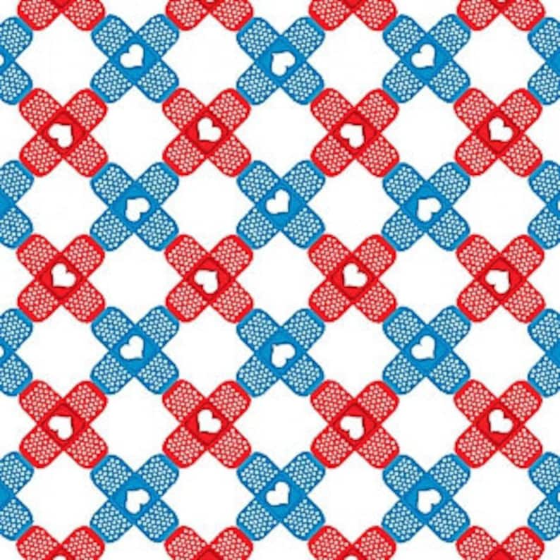 Big Hugs Band Aids Henry Glass & Co.; 100% Woven Cotton Quilting Fabric ...
