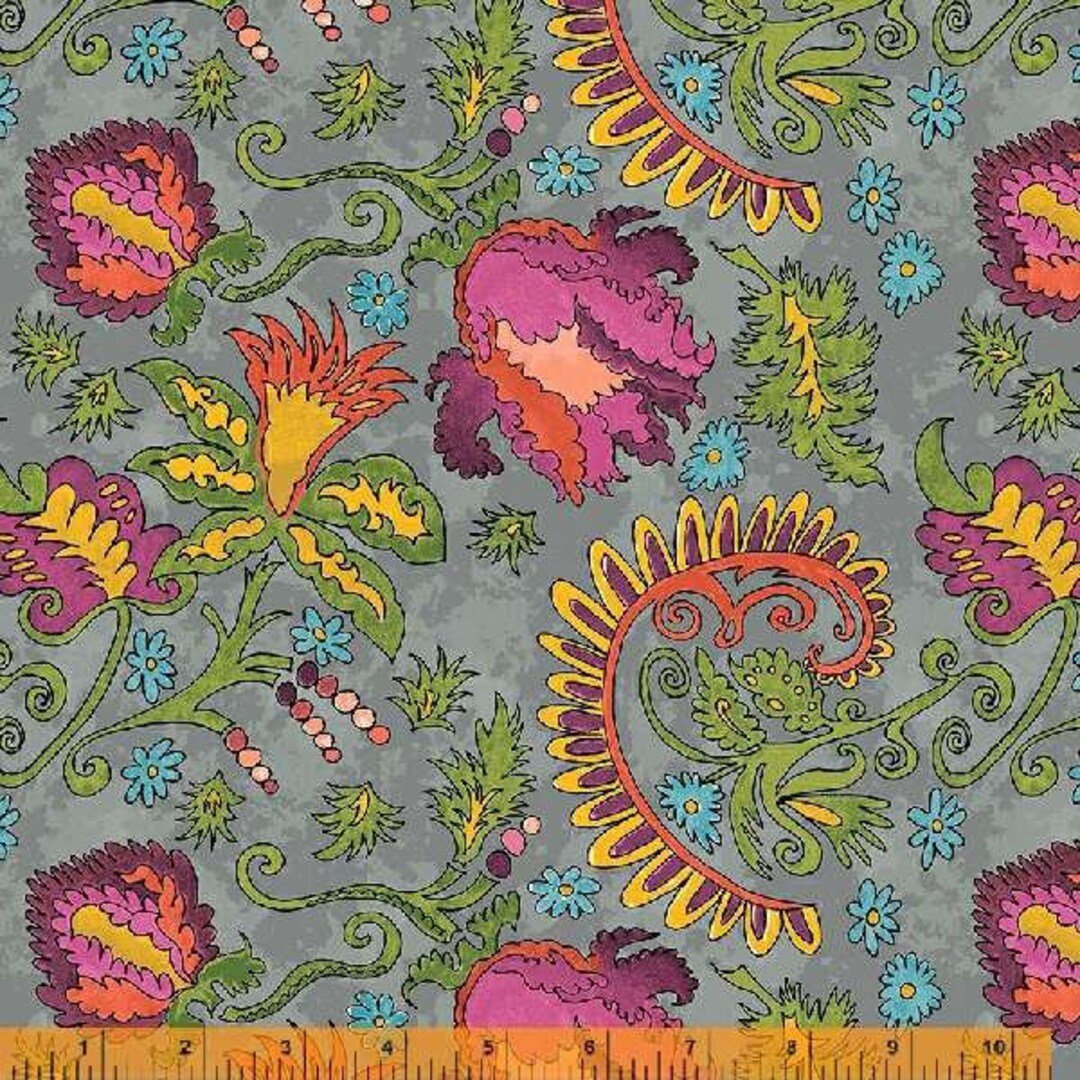Yippie Yi Yo Ki Yay in Gray by Laura Heine for Windham Fabrics; 100% ...