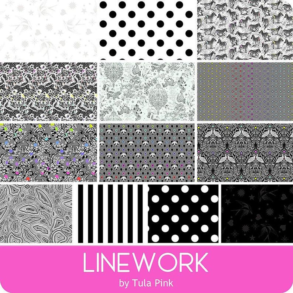 Tula Pink Linework 13 Piece Fat Quarter Bundle Free Spirit - Etsy