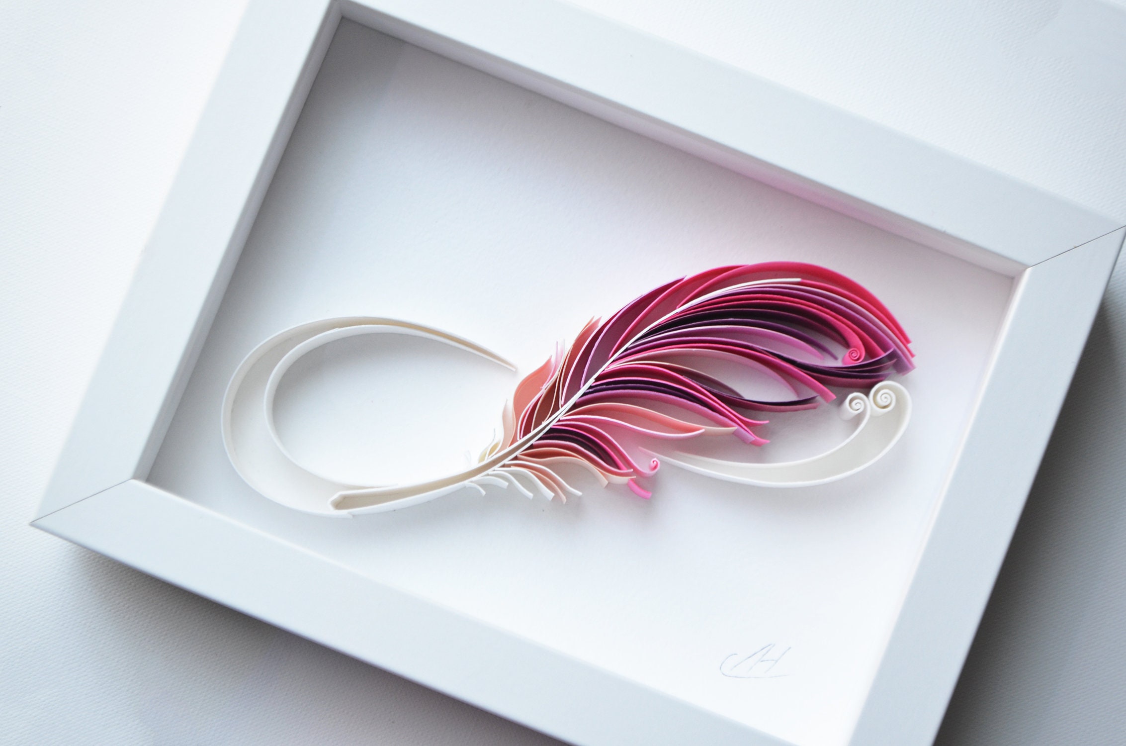 Feather Paper art Quilling Infinity sign 1st anniversary | Etsy