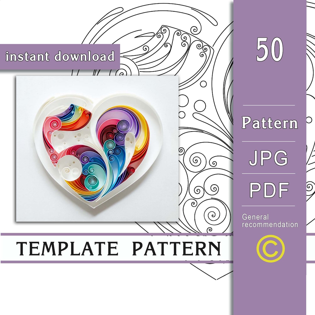 50 / Quilling Paper Art / ONLY Template / ONLY Pattern / General ...