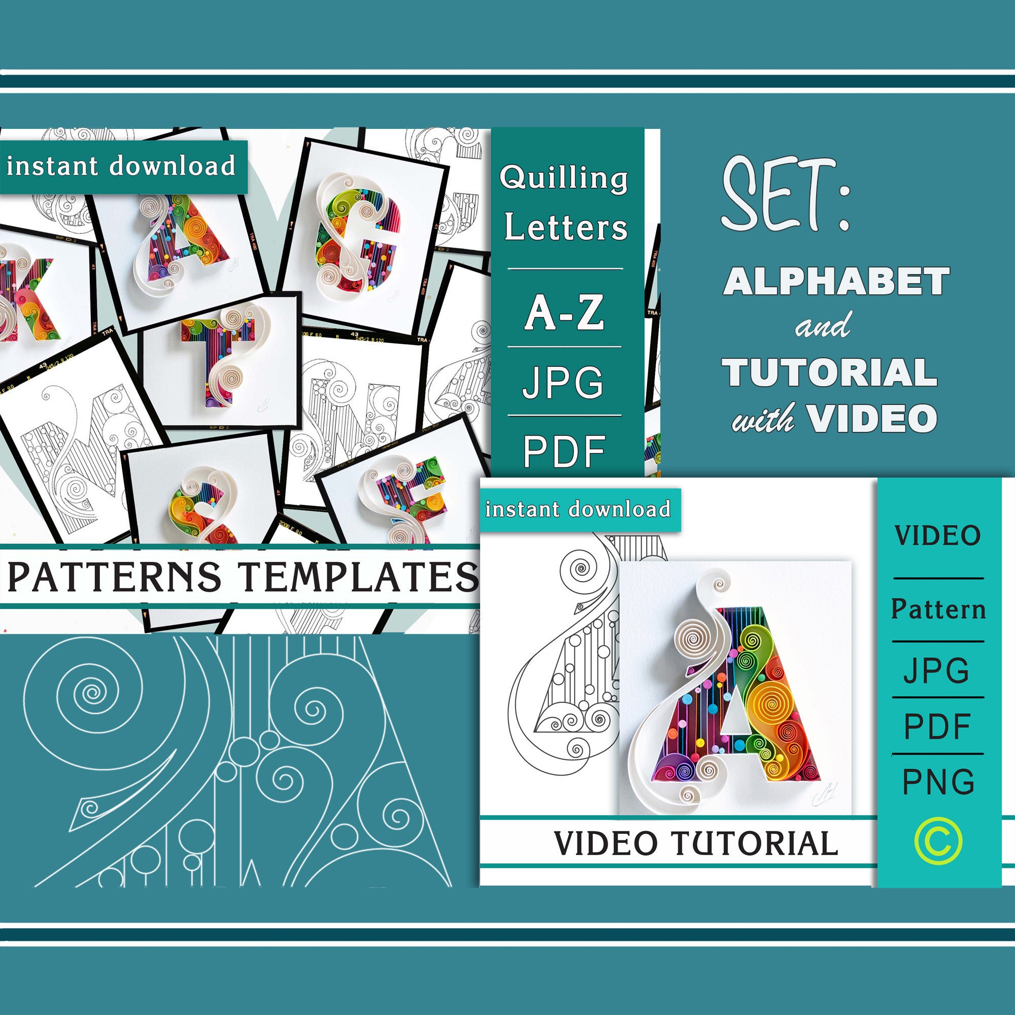 SET Alphabet and Tutorial With Video for One Letter A / 26 Letters ...