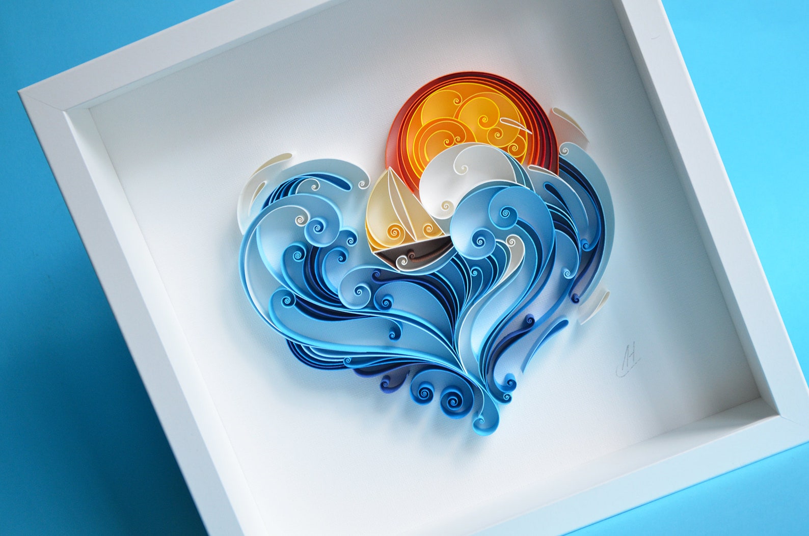 Sailor's Heart Sailboat Ship Quilling Paper Wall Art - Etsy