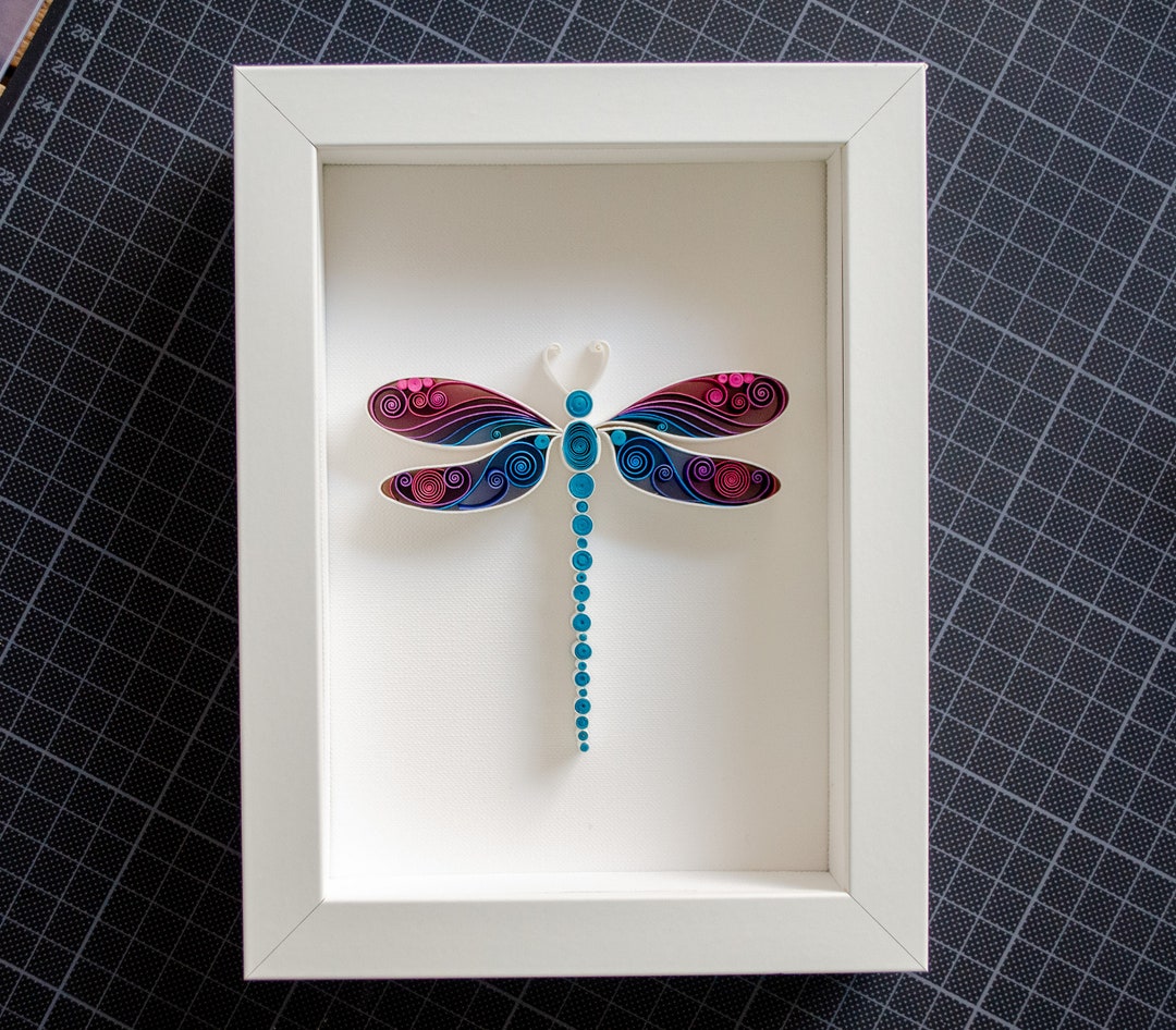Dragonfly Quilling Wall 3D Paper Art - Etsy