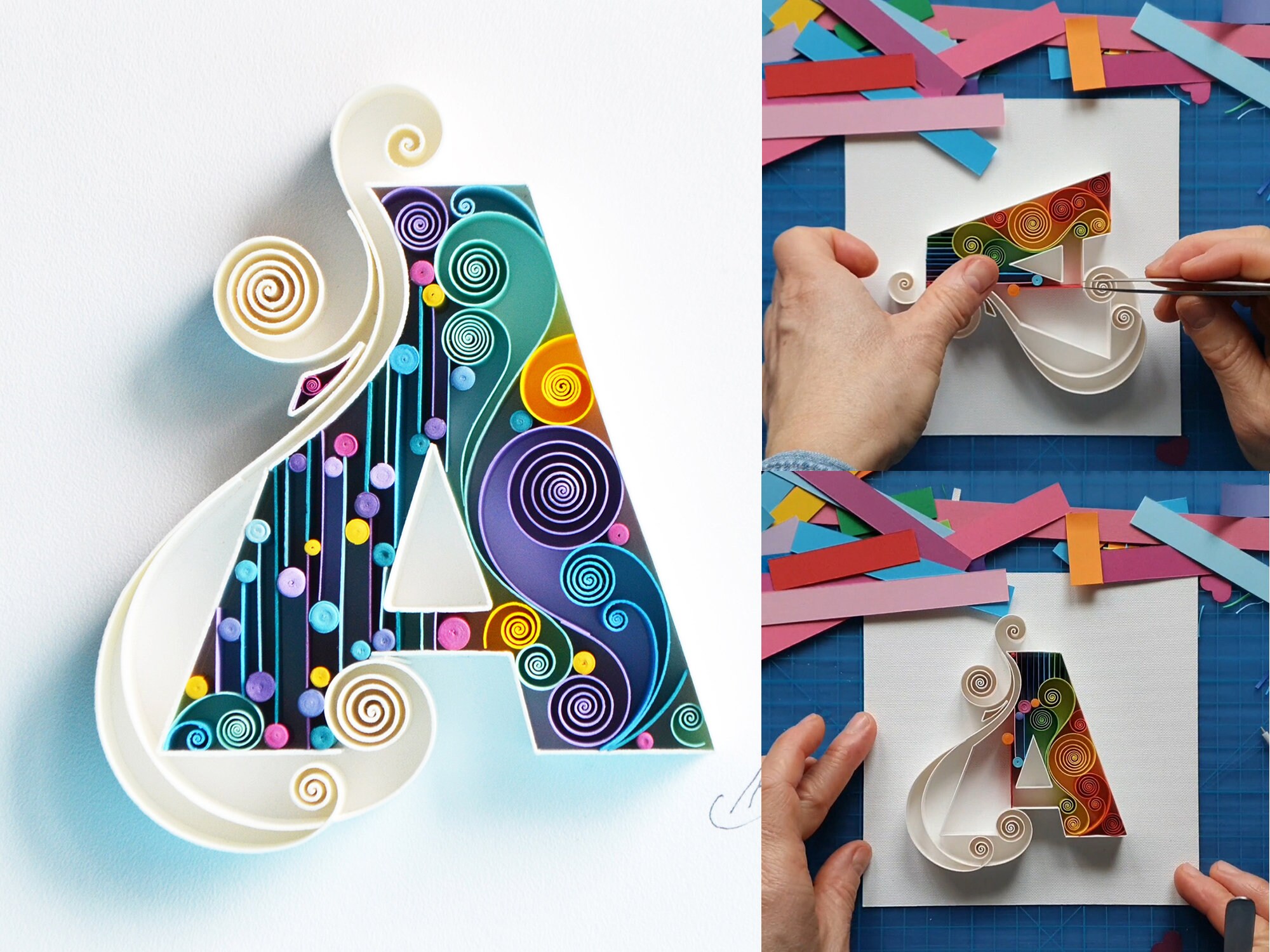 Letter A / Quilling Paper Art / Video / Tutorial / How to Make A ...